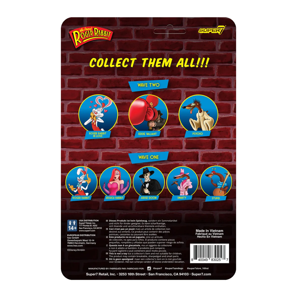 Super7 Who Framed Roger Rabbit In Love Wave 2 Reaction Figure ...